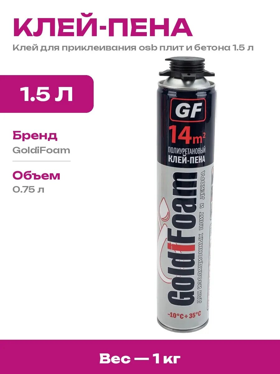 Клей для пенополистирола 750 мл 1.5 л для теплоизоляции
