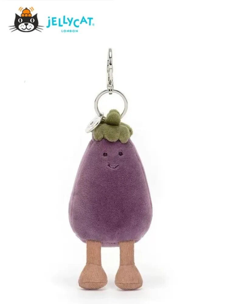 Плюшевая игрушка Jellycat Баклажан, подвесное украшение 10-15см