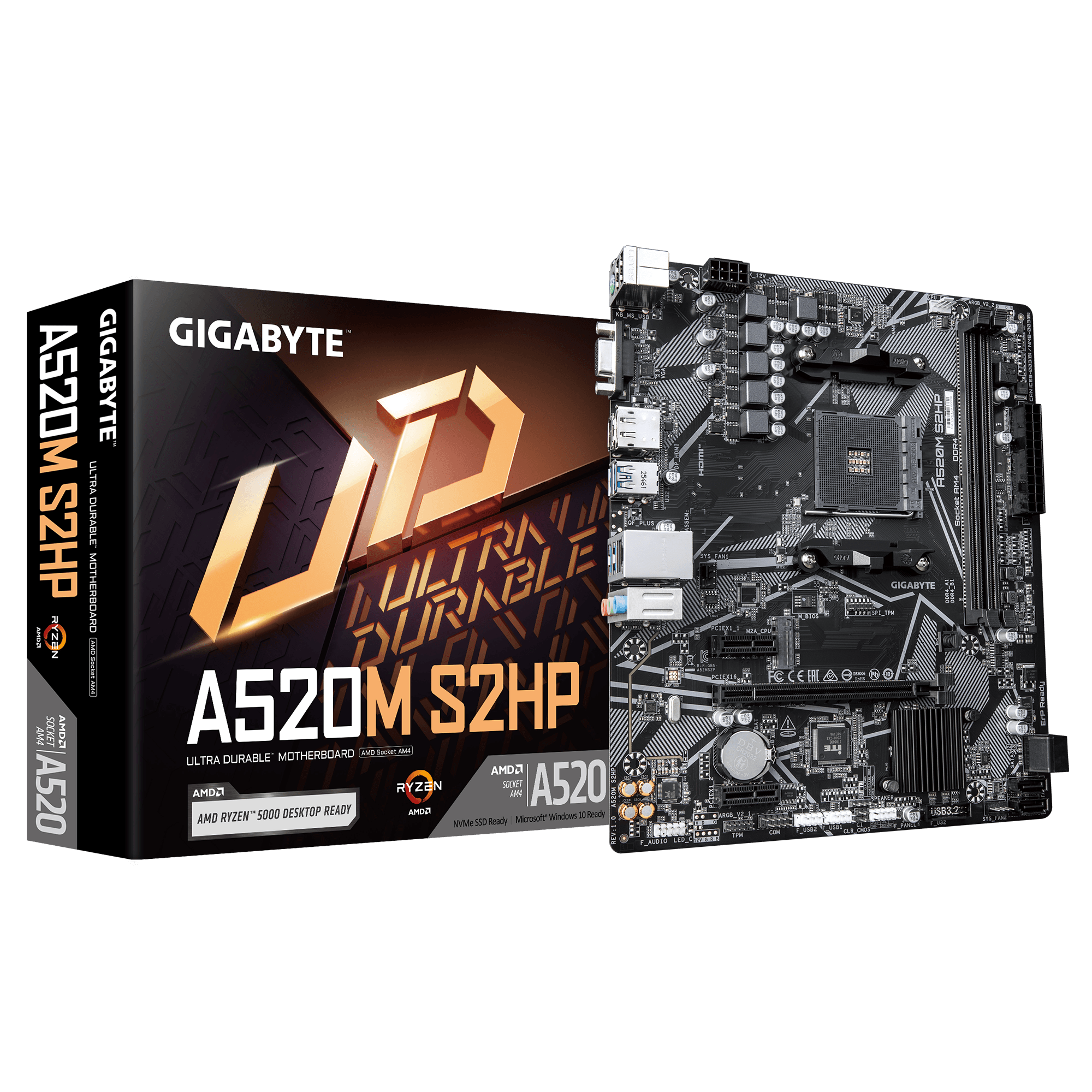 Материнская плата Gigabyte A520M S2HP, AM4, DDR4, m-ATX, RTL