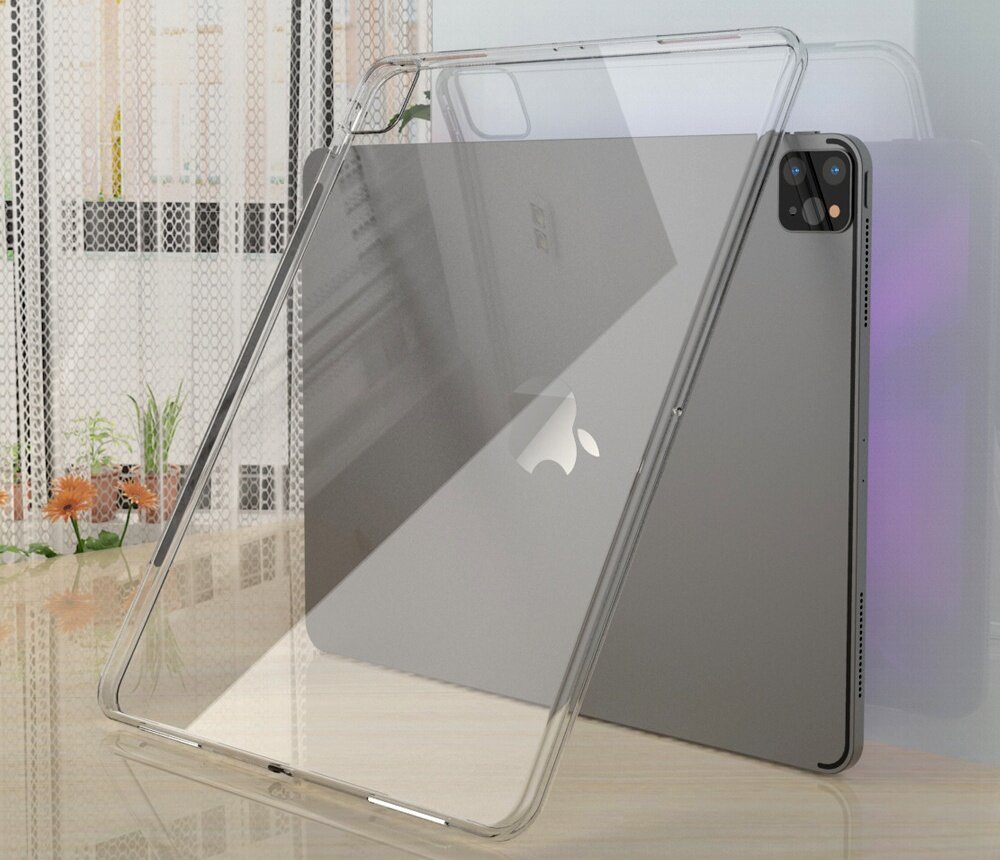 Чехол-накладка MyPads Tocco для Apple iPad Pro 12.9 2022 M2 прозрачный ультра-тонкий силиконовый