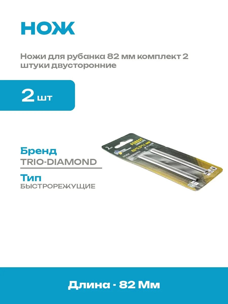 Комплект ножей для электрорубанка 82 мм сменные лезвия 2 шт