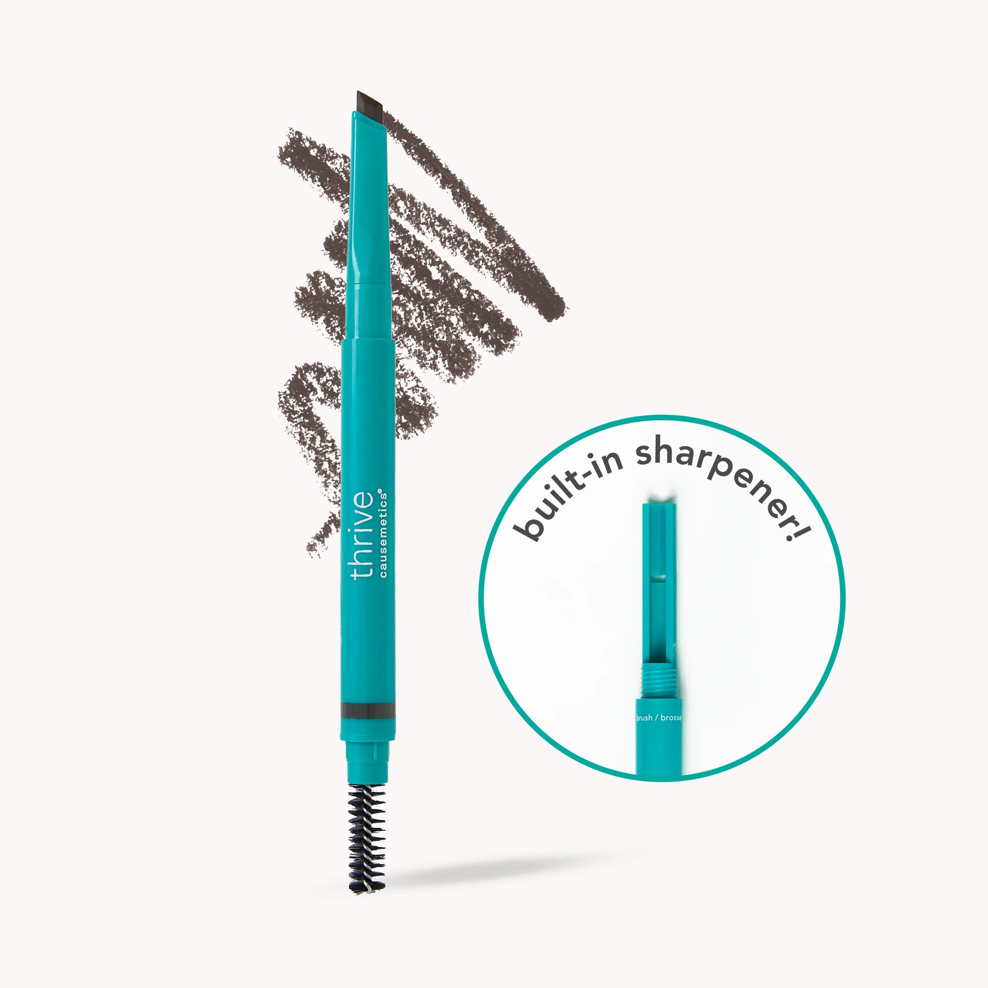 Thrive Causemetics Карандаш для бровей с щёточкой, Instant Brow Fix™, April