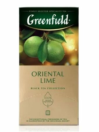 Greenfield Чай черный в пакетиках Oriental Lime, 25 пак. х 1,5 гр.
