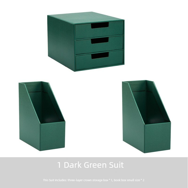 Темно-зеленый бумажный органайзер для документов комплект 1 для офисного стола - 1 шт