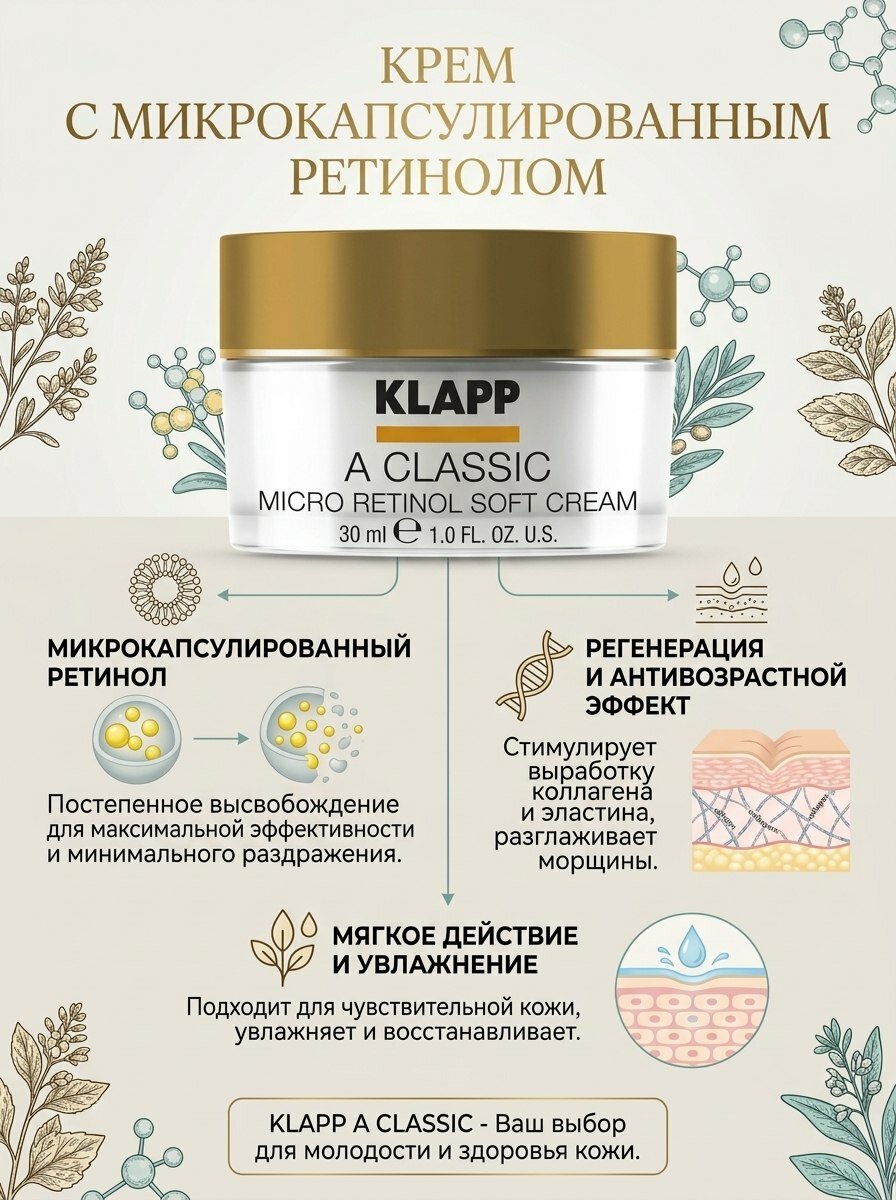 Крем-флюид для зрелой кожи Klapp A Classic micro retinol, 30мл