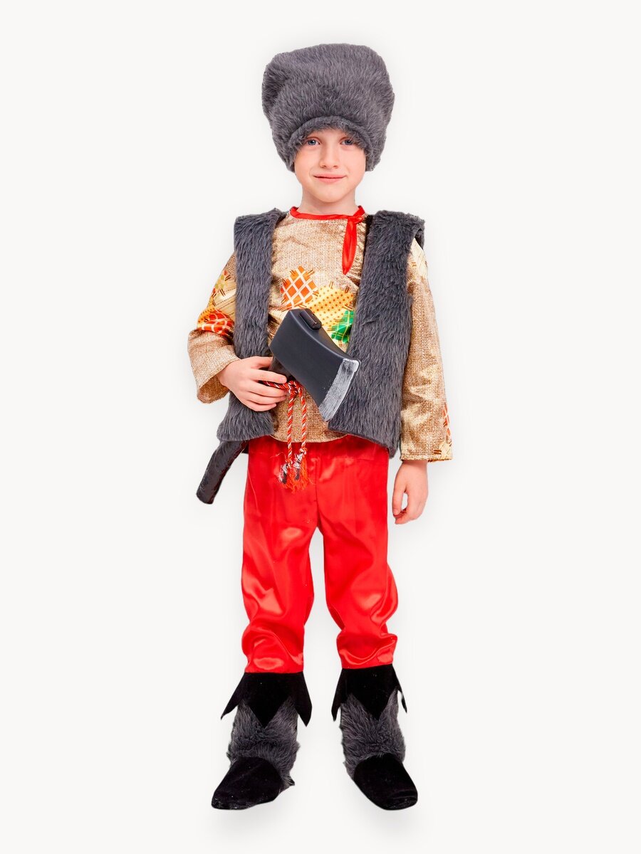 Карнавальный костюм детский "Разбойник" для мальчика с повязкой и шапкой