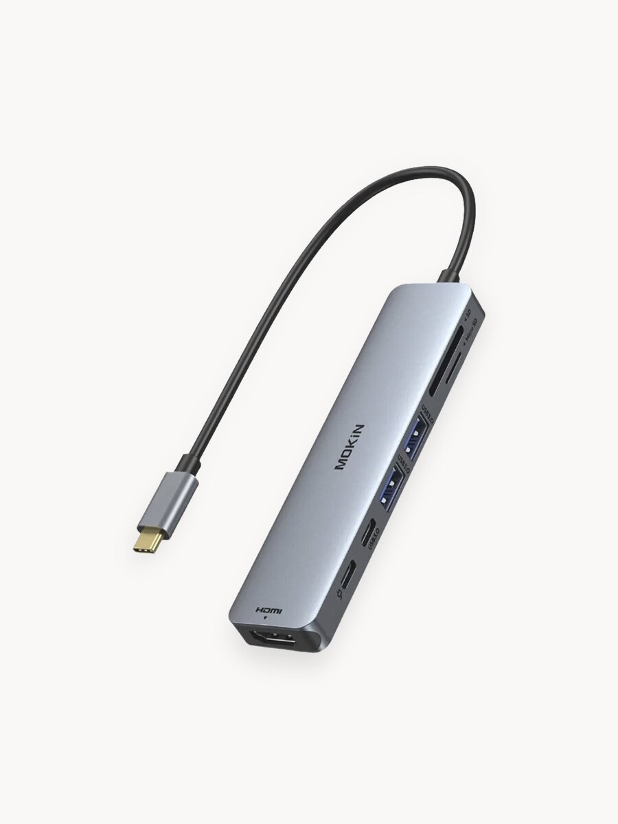 USB HUB 7 в 1, USB Type-C HUB, Разветвитель, PD 100W, HDMI 4K, MOKIN