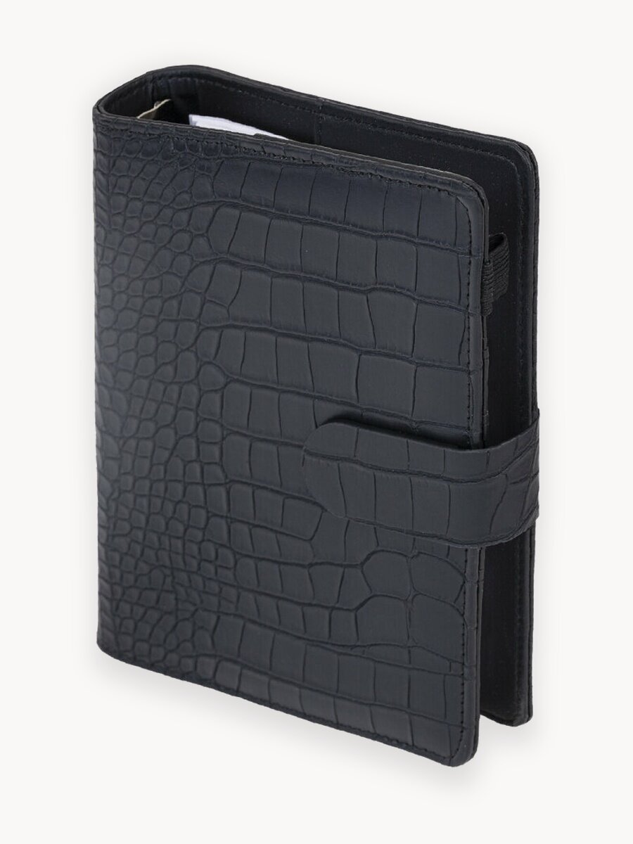 Ежедневник-органайзер недатированный B6 150x190 мм, обложка под кожу черная, Brauberg Comodo, 116205