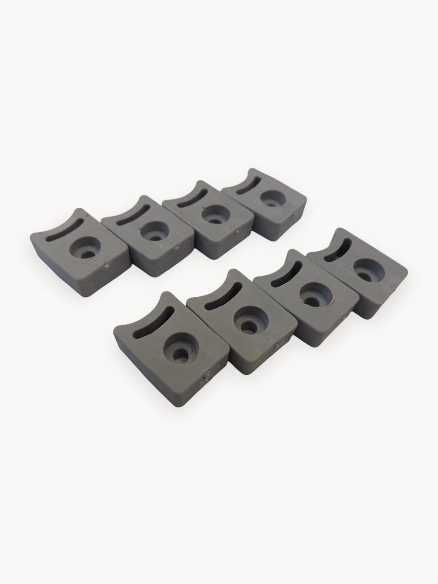 Ограничители для двери душевой кабины, комплект 8 шт, цвет серый