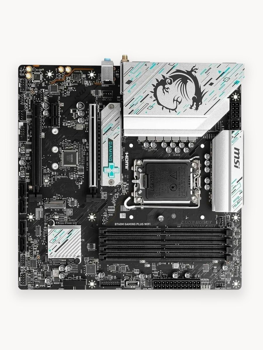 Материнская плата MSI B760M GAMING PLUS WIFI Soc-1700 Intel B760 4xDDR5 mATX AC`97 8ch(7.1) 2.5Gg+HD