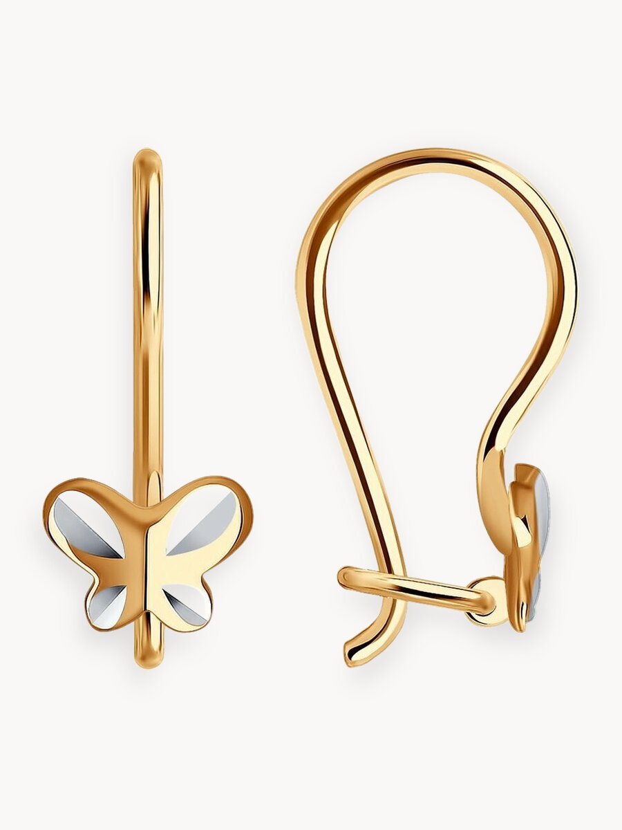 Серьги, красное золото, 585 проба