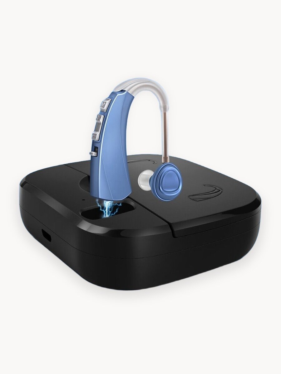 Заушный цифровой усилитель слуха для пожилых на аккумуляторе Слуховой аппарат с зарядным устройством BRITZGO VHP-1220