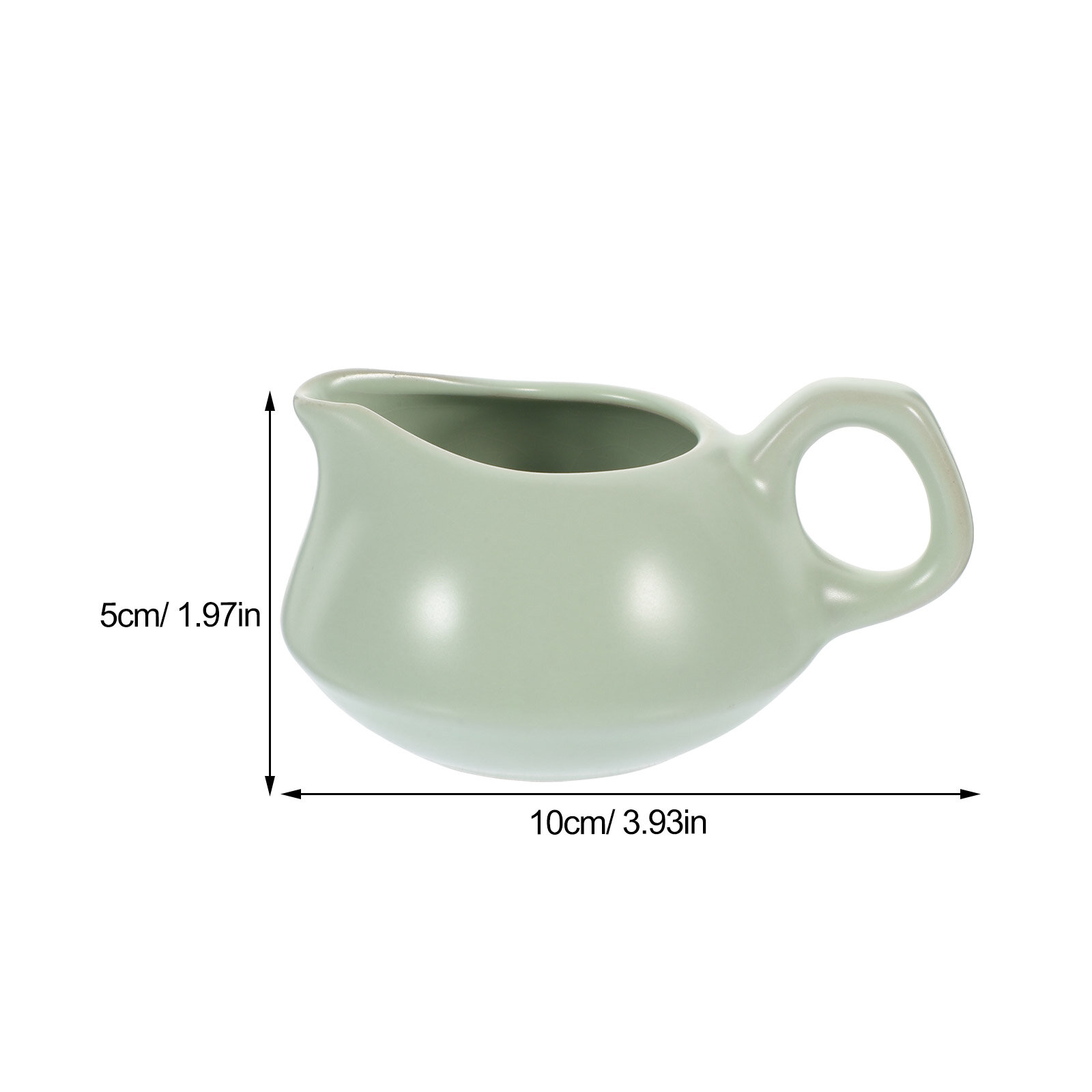 Керамический Сосуд Для Соуса С Ручкой Зеленый 10.00X5.00X5.00Cm