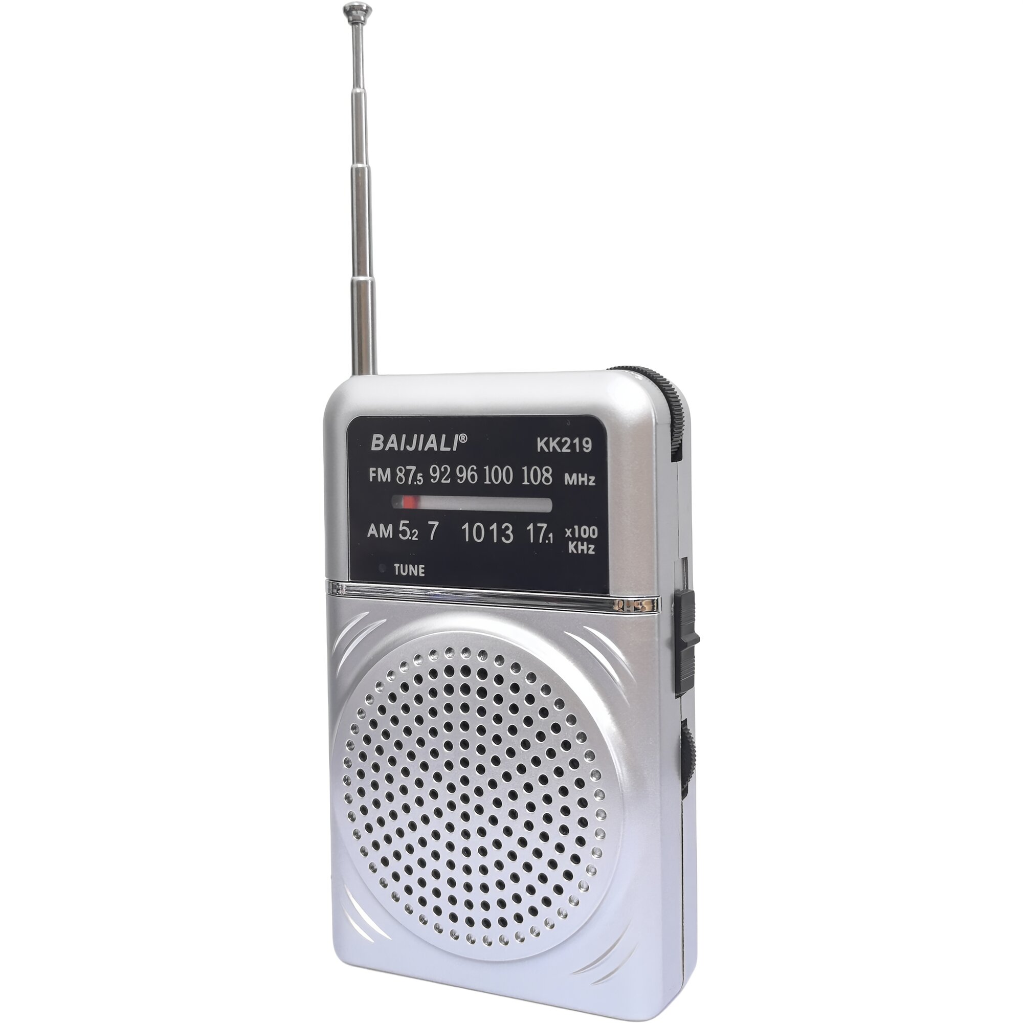 Мини-радиоприёмник AM/FM в винтажном стиле, компактный портативный транзисторный радиоприёмник с разъёмом для наушников и громким динамиком, серебристый цвет