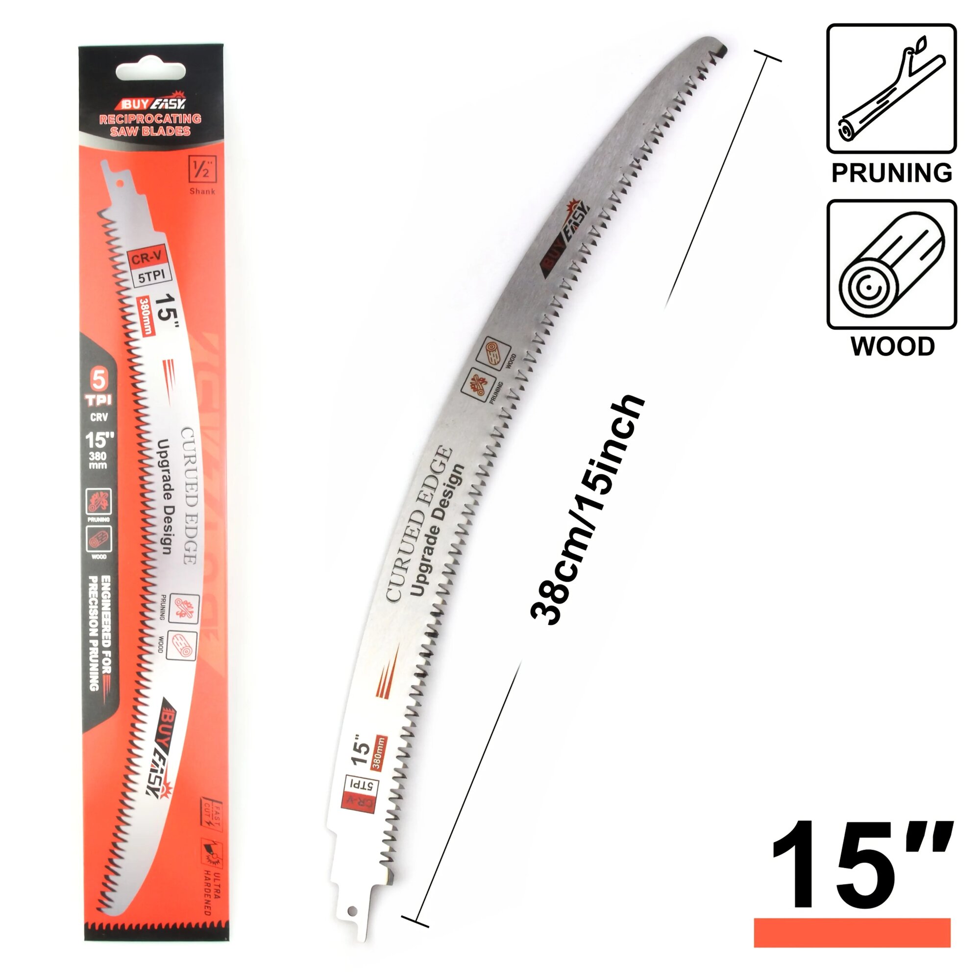 Пильное полотно 15" Curved Edge для обрезки и дерева