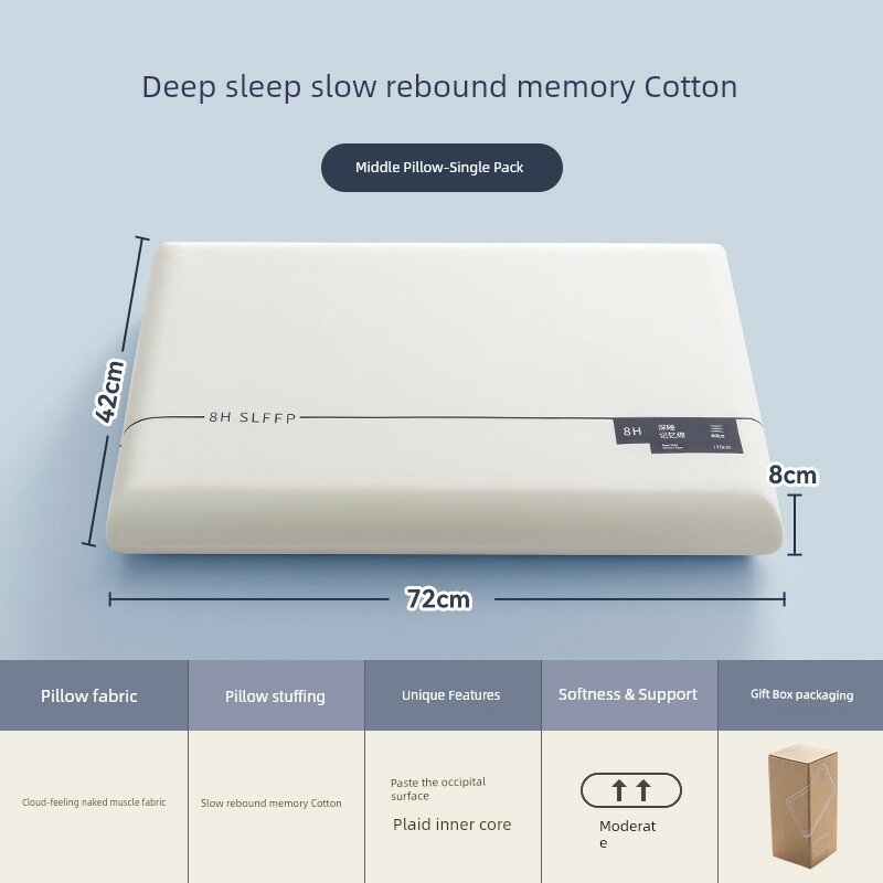 Пенополиуретановая подушка для поддержки шеи - 2-е поколение Deep Sleep, белый, 70x42x8 см, одна штука с подарочной