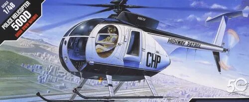 Academy AC12249 1/48 HUGHES 500D полицейский вертолет Модель сборки самолёта