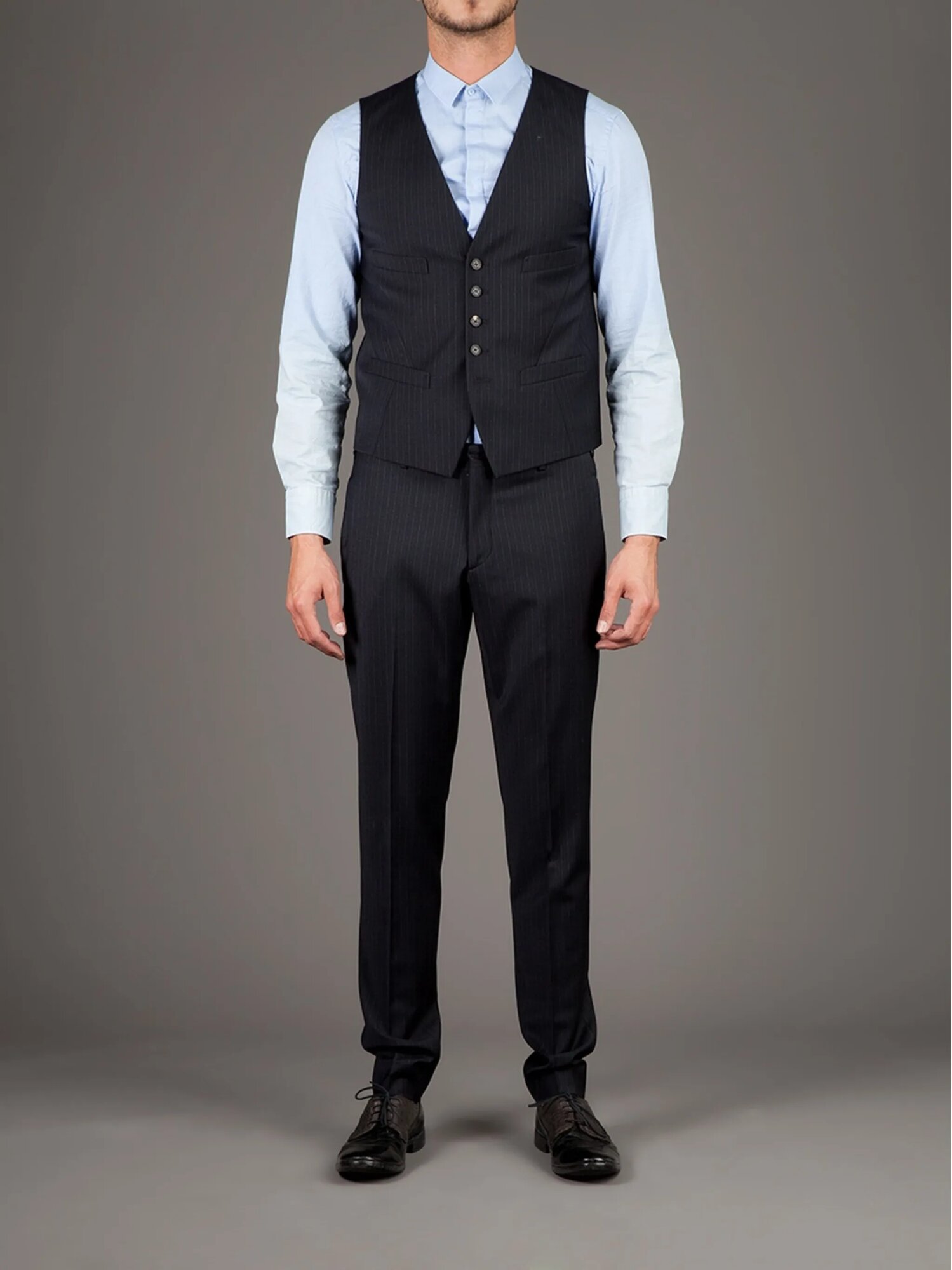 Брюки Neil Barrett Pin striped trouser, размер 52, blue — фото 1