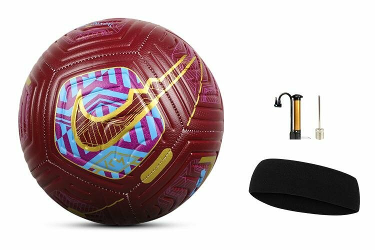 Футбольный мяч унисекс Nike 7352975, красный и желтый, размер: Size 5 Ball EU, машинная прострочка