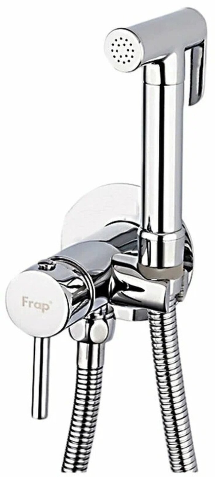 Гигиенический смеситель Frap F7505, встраиваемый, нажимной, серебристый, 135мм