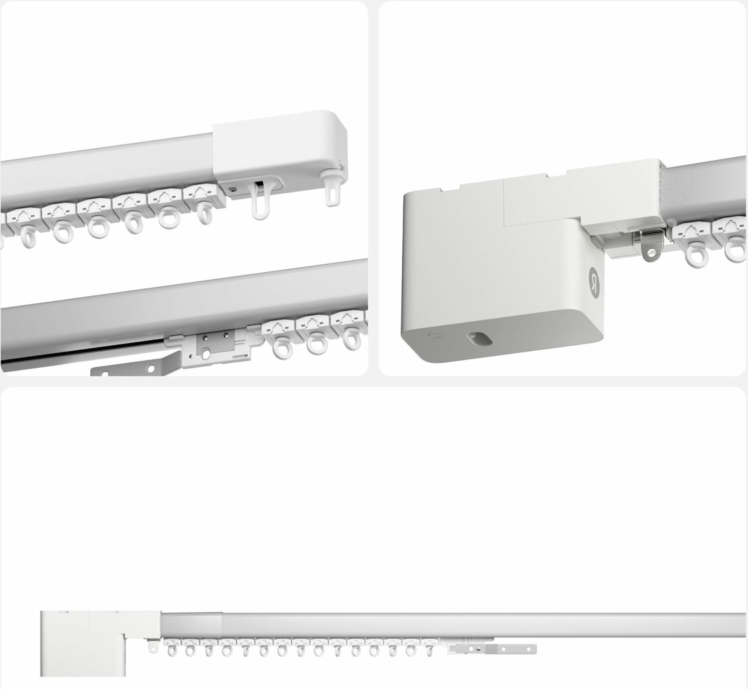 Умный карниз для штор Яндекс длина 2.4-4.5 м, работает с Алисой, Zigbee (YNDX-00592)