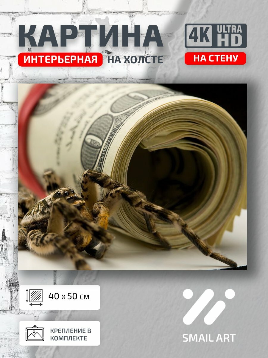 Картина на холсте интерьерная 40 на 50 на стену Деньги Mood для студии атмосфера интерьер