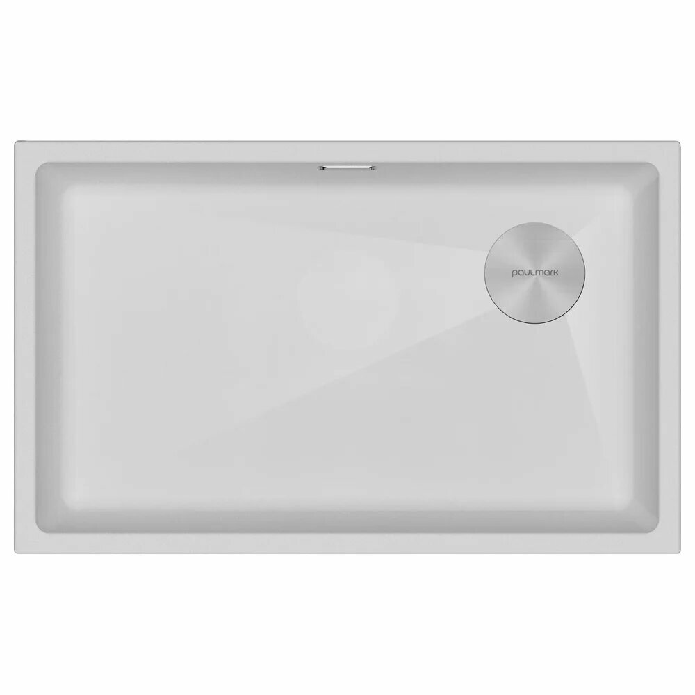 Мойка кухонная Paulmark Lumi LU74SK-WH 74x46, прямоугольная, мойка для кухни, белая, под столешницу, матовая