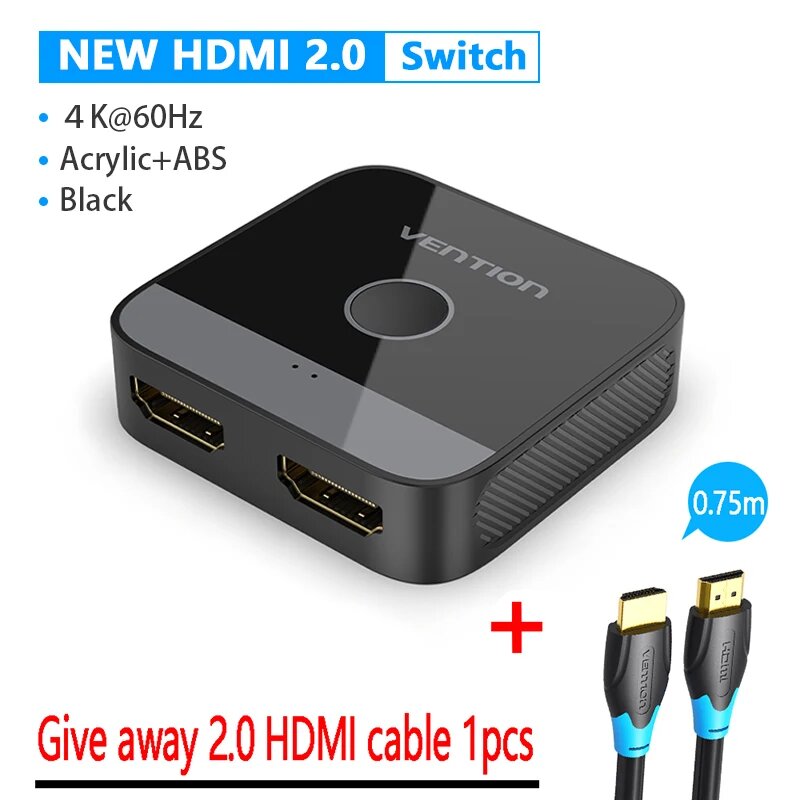 HDMI коммутатор VEnTIOn 2 порта 4K AKOB0 1pcs AACBE