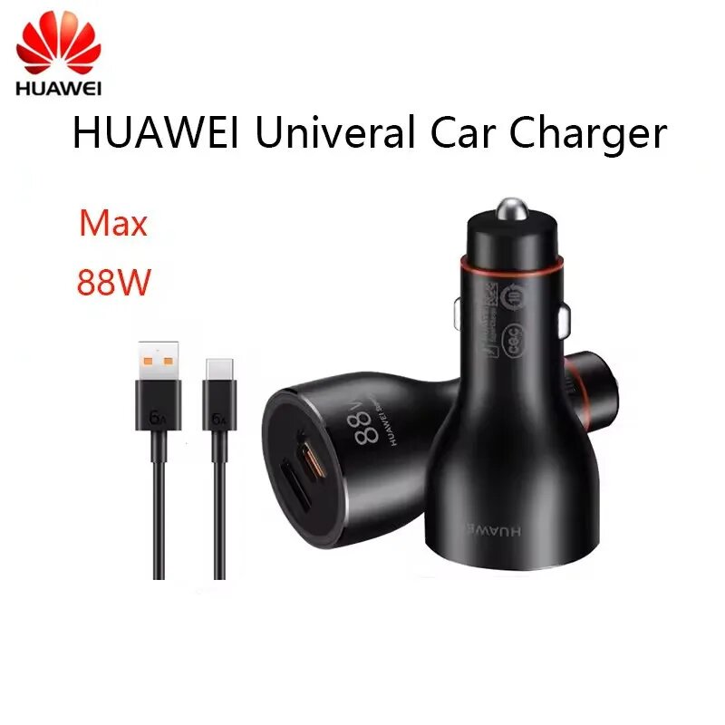 Универсальное автомобильное зарядное устройство HUAWEI Max 88 Вт, поддержка SuperCharge PD QC, быстрая зарядка для мобильных телефонов, планшетов, ноутбуков, наушников