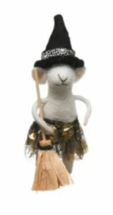 Фигурка декоративная Creative Co-Op "Мышка", фетр, ручная работа