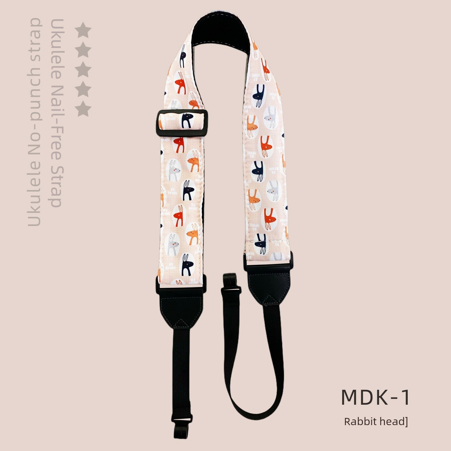 Детский ремешок для юкеле без сверления MDK-1, дизайн кролика - легкий и безопасный