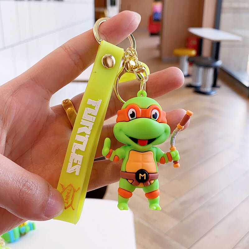Брелок-подвеска в виде кукол из мультфильма «Черепашки-ниндзя», для машины, рюкзака, забавный брелок, «Черепашки-ниндзя 2-го поколения», Микеланджело.