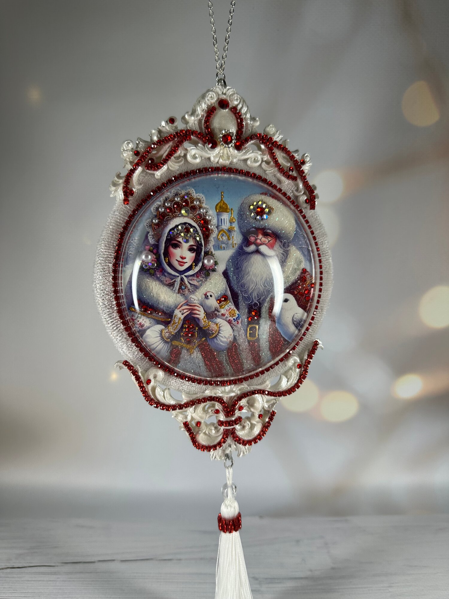 Елочная игрушка Дед Мороз и Снегурочка. Подарок на Новый год