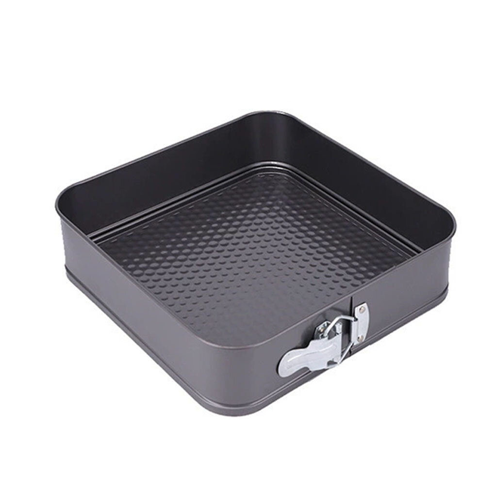 Квадратная форма для выпечки из высококачественной углеродистой стали с антипригарным покрытием темно-серого цвета диаметром approximately 26 см / 10.23 дюймов весом approximately 370 г для приготовления бисквитных основ без протечек с легкимлением 1 шт.