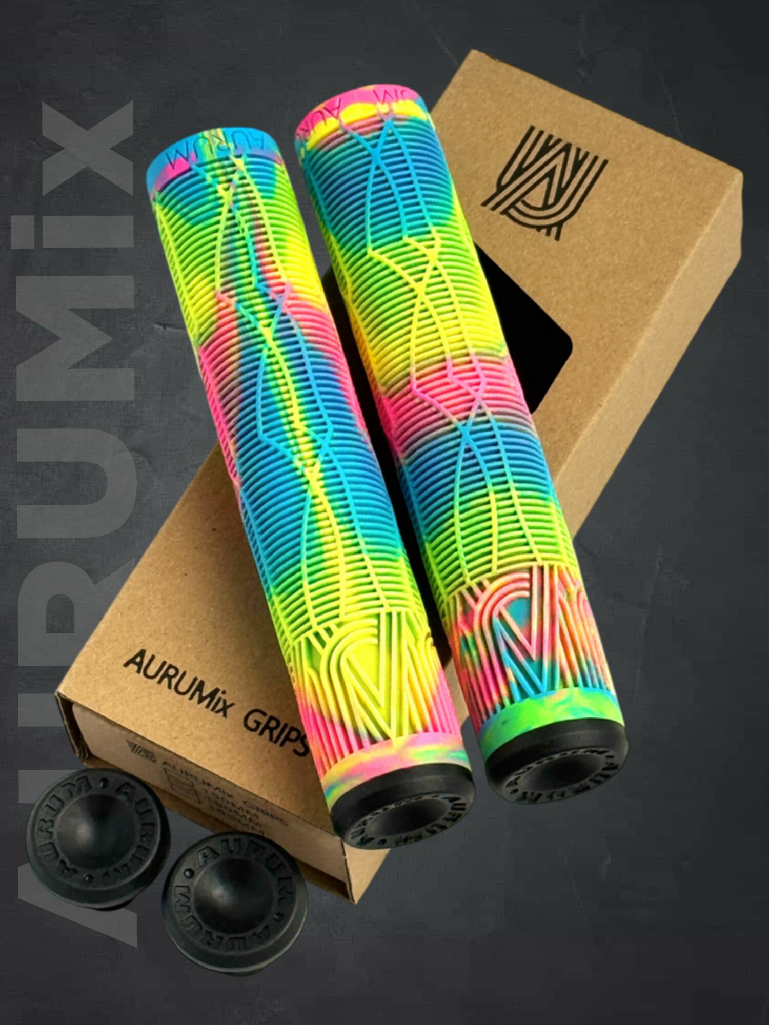 Грипсы для трюкового самоката велосипеда bmx AURUMix Classic 165 мм Неохром