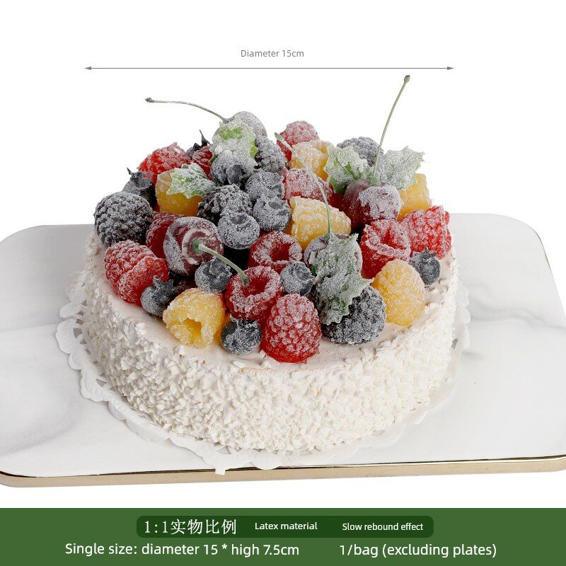 6inch 8inch Имитационная модель торта, образец кухонных украшений, клубника, фруктовый торт, мусс, шоколадный торт белый