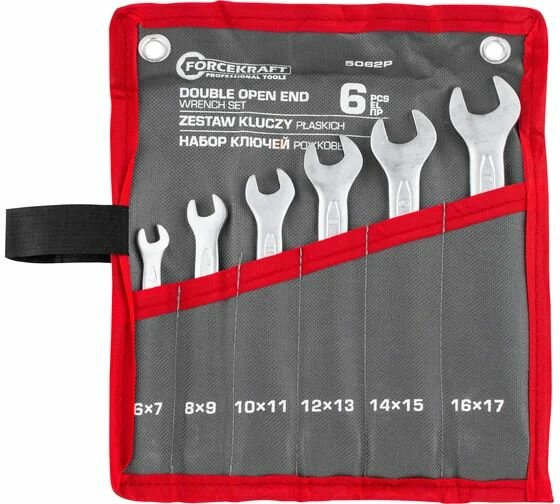 Ключи рожковые, набор 6 предметов FORCEKRAFT