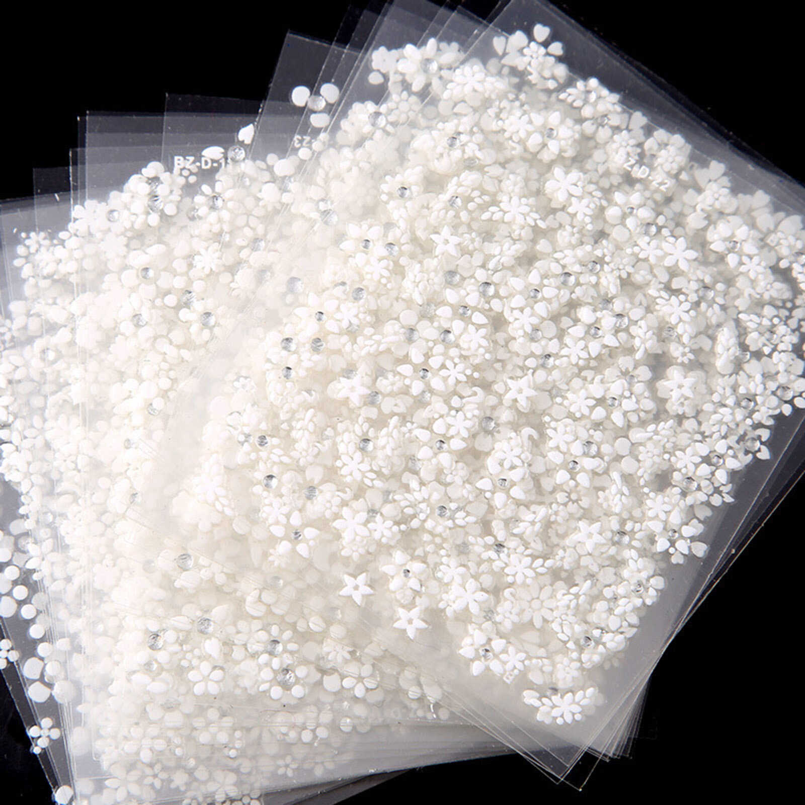 Наливные наклейки для ногтей 3D, 30 листов, белый цвет, размер 6.2*5.2 см, набор для маникюра, аксессуары для дизайна ногтей, материал ABS, для женщин и детей, декоративные наклейки для ногтей DIY