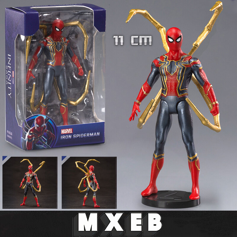 11см Marvel Avengers Spider-Man Игрушка супергерой человек-паук фигурка для мальчиков Альянс Мстители марвел