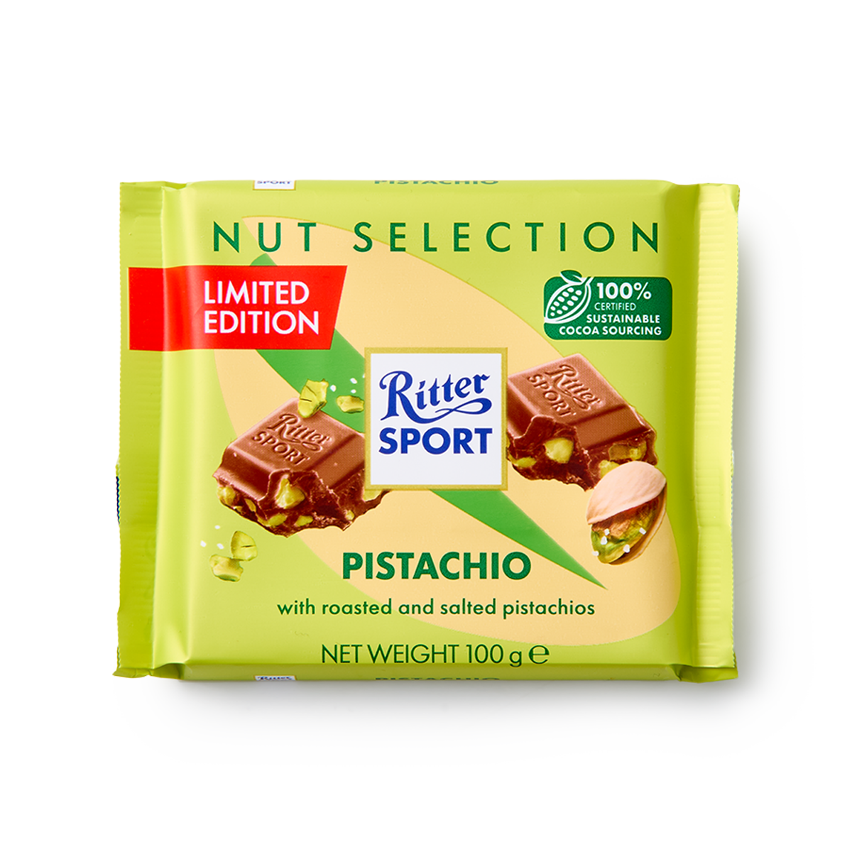 Шоколад молочный Ritter Sport Extra Nut с солёными фисташками