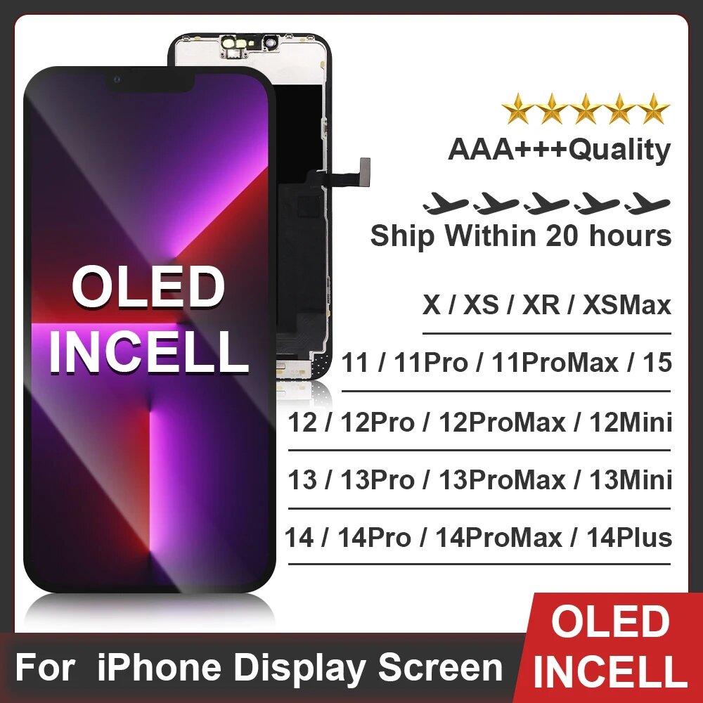 Компонент дигитайзера AAA +++ OLED для iPhone 11 12 13 Pro Max 13 Mini 14 Plus Incell для iPhone X XR XS Max ЖК-дисплей OLED 12 Mini-INCELL