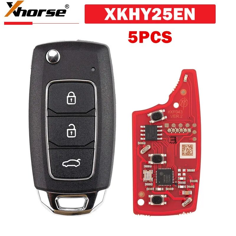 5 шт./лот XHORSE XKHY25EN для Hyundai стиль проводной универсальный дистанционный брелок 3 кнопки для VVDI Key Tool