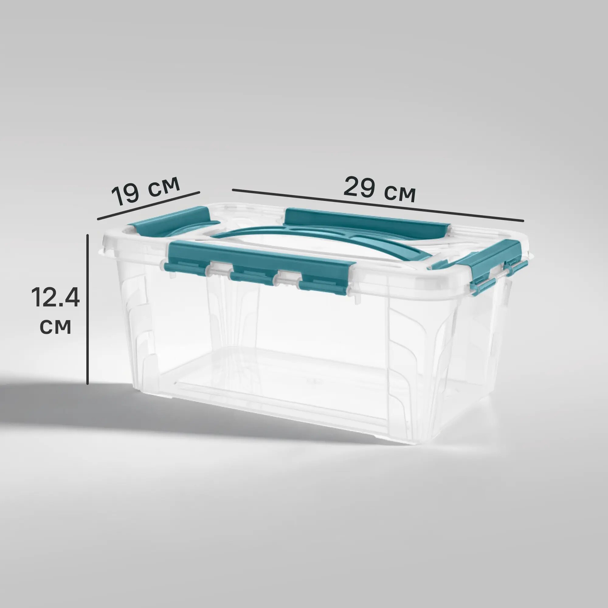 Ящик Grand Box 29x12.4x19 см 4.2 пластик с крышкой цвет прозрачный