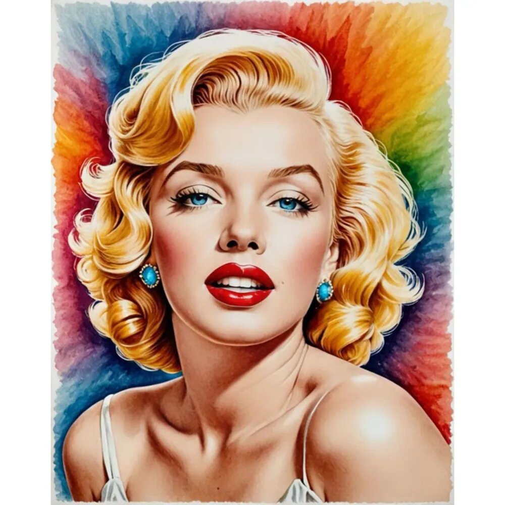 Алмазная Картина "Мэрилин Монро" 40х50 См Алмазная Вышивка / Картина Стразами Подарков