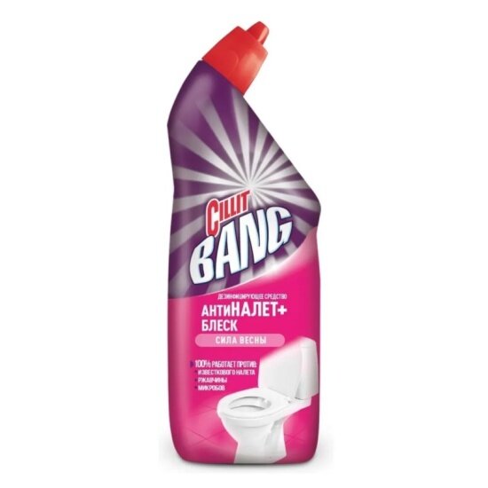 Чистящее средство Cillit BANG дезинфицирующее для туалета Антиналет+Блеск Сила весны 750 мл