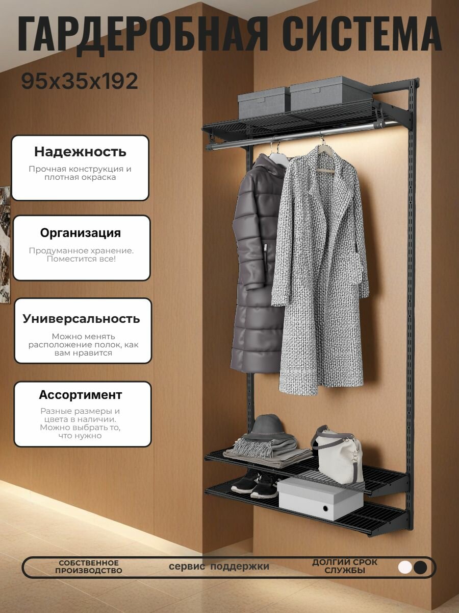 Гардеробная система хранения 95х35х192 TACIT PS.17 металл