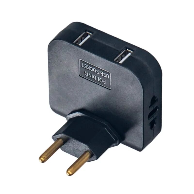 1 шт Электророзетки, Многожильная розетка европейского стандарта диаметром 4,8 мм с разъемом от до 2 разъемов, порт 2USB, поворотный штекер-черный