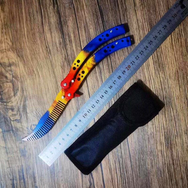 Модель фигурки CSGO, бабочка-нож, бабочка-расческа, ручной метательный нож, тренировочный инструмент, игровое периферийное устройство, не заточенный