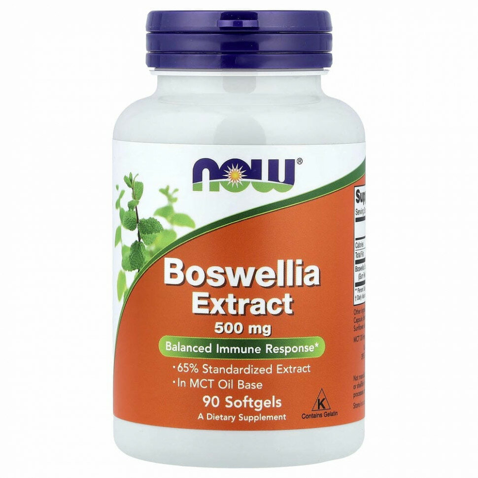 Now foods Boswellia Extract 500 мг 90 капсул, производитель США