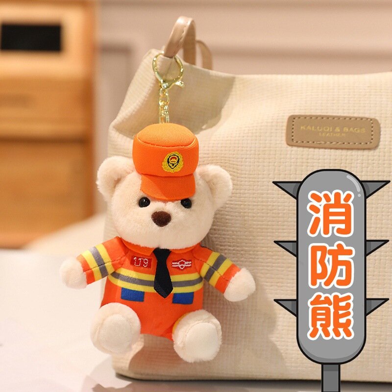 Интернет-знаменитость, плюшевая игрушка медведь, железная кавалерийская кукла, подвеска, милый кролик, брелок в виде полицейского, кукла дорожной полиции